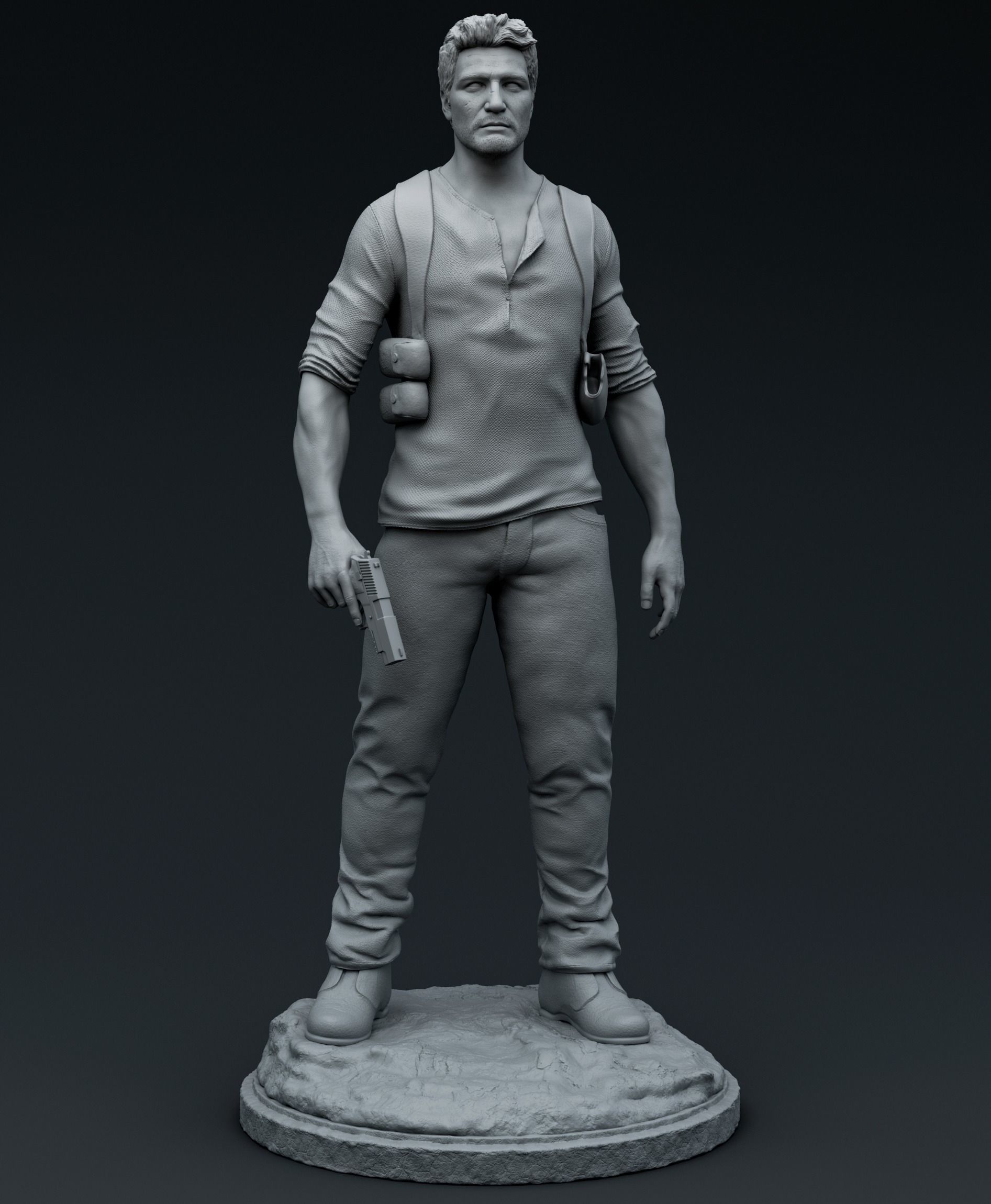Uncharted 4 Nathan Drake Statue 3D model 3D printable | CGTrader
