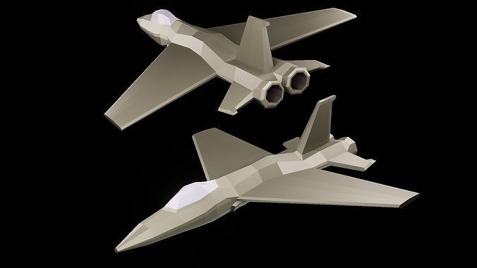 Jet Low Poly 3d Model two fighter jets free VR / AR / low-poly 3D model ...