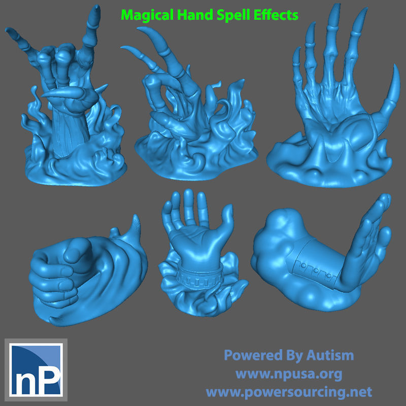 Magical Hand Spell Effects 3D model 3D printable | CGTrader