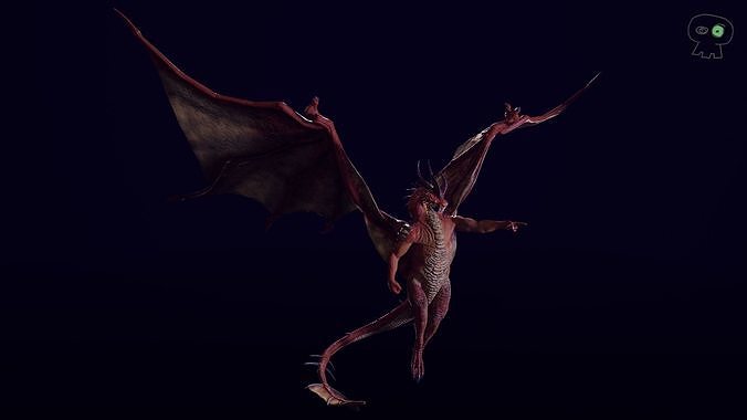 3D model Red Dragon - Creature VR / AR / low-poly | CGTrader