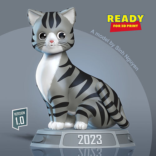 Cat 2023 3D model 3D printable | CGTrader