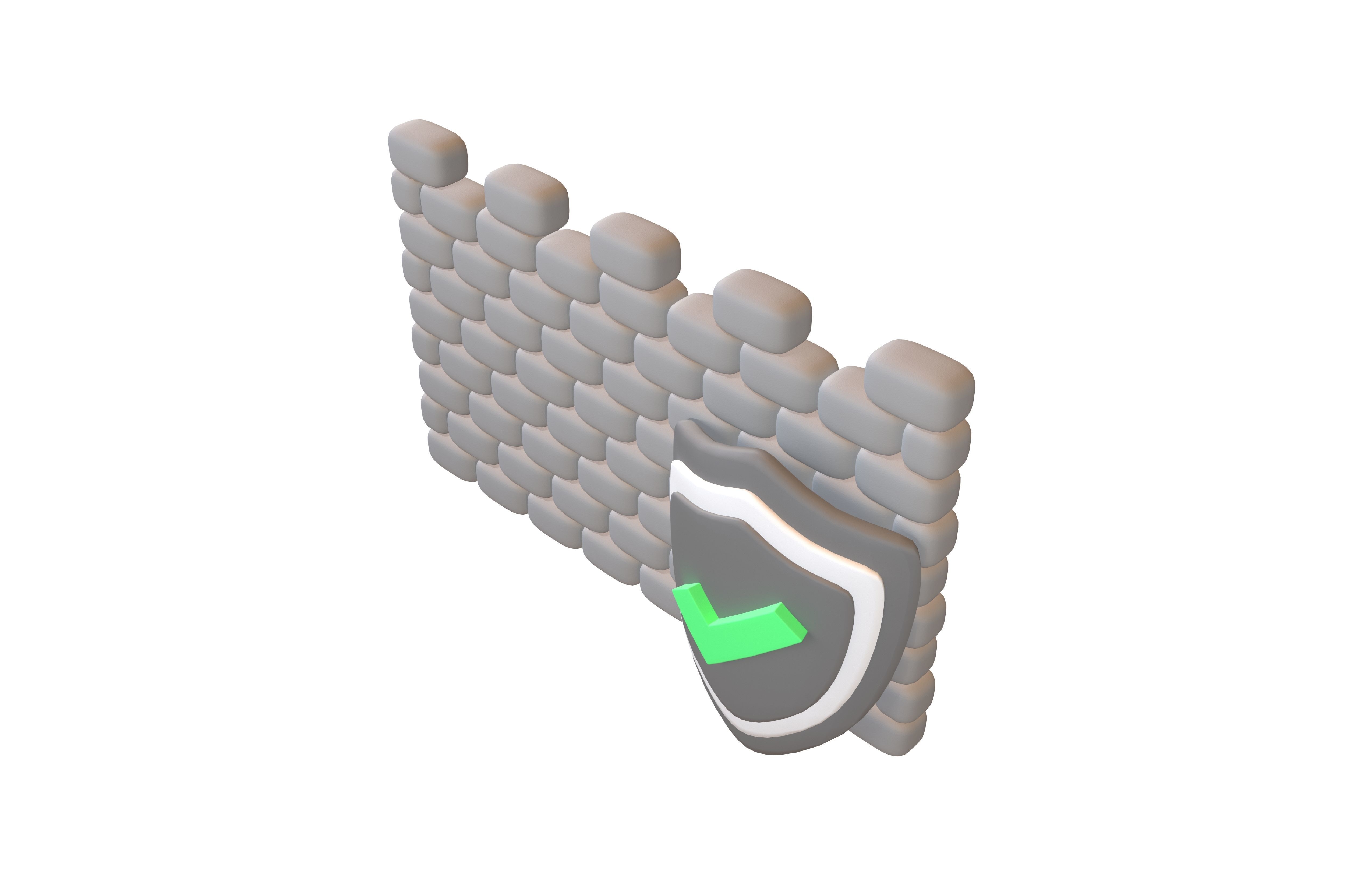 3D model Network Firewall Icon v1 002 VR / AR / low-poly | CGTrader