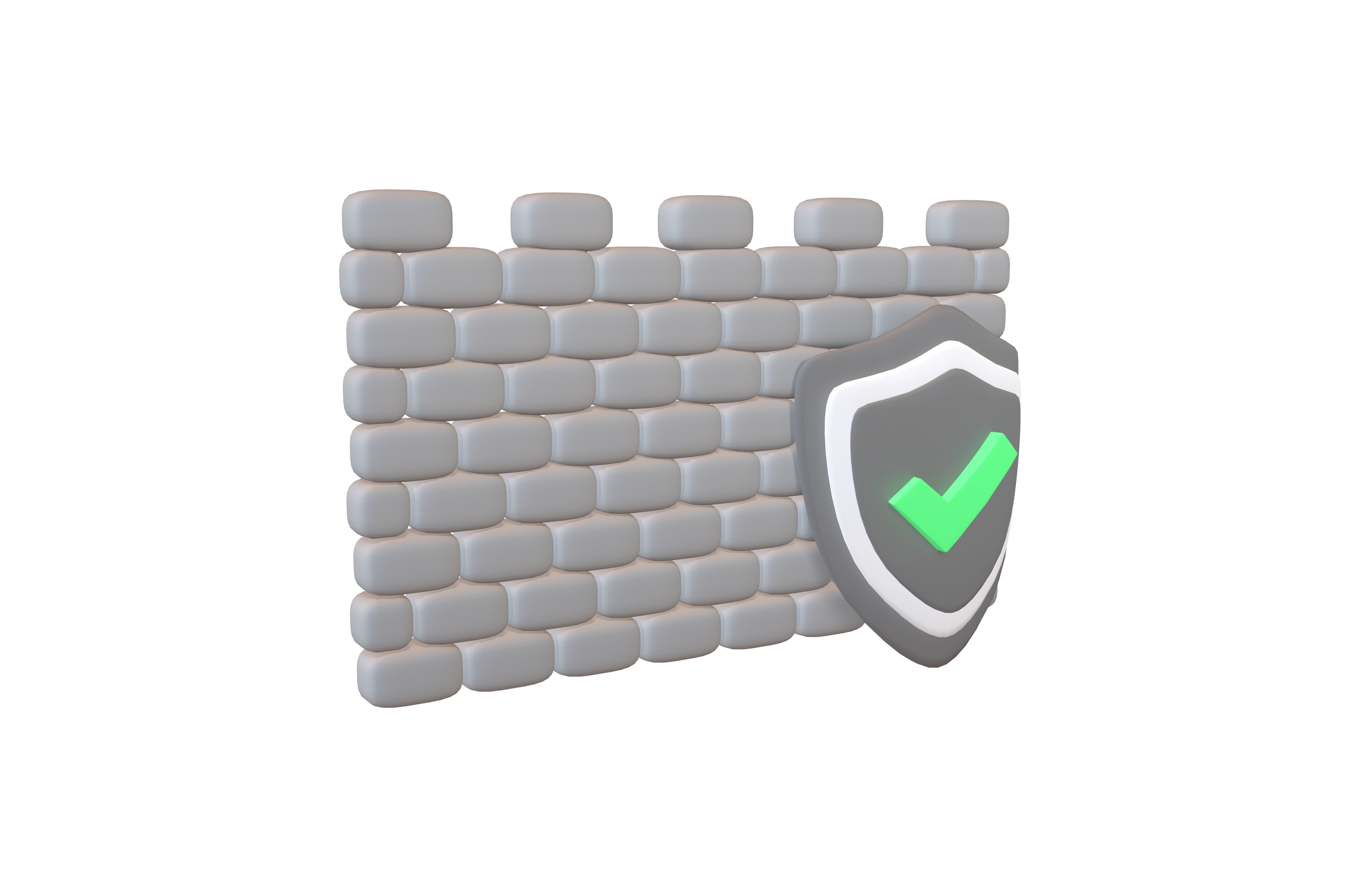 3D model Network Firewall Icon v1 002 VR / AR / low-poly | CGTrader