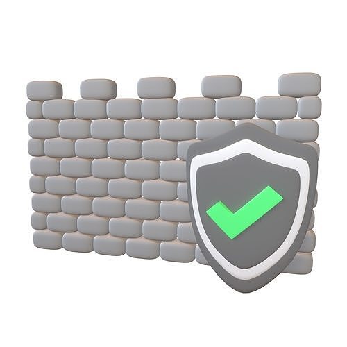 3D model Network Firewall Icon v1 002 VR / AR / low-poly | CGTrader
