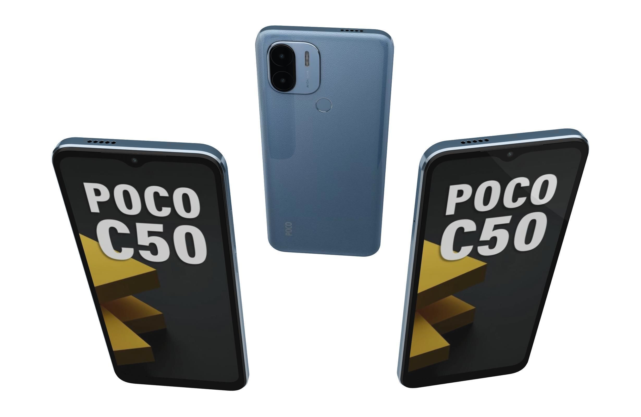 Xiaomi Poco C50 Blue And Green 3D model | CGTrader