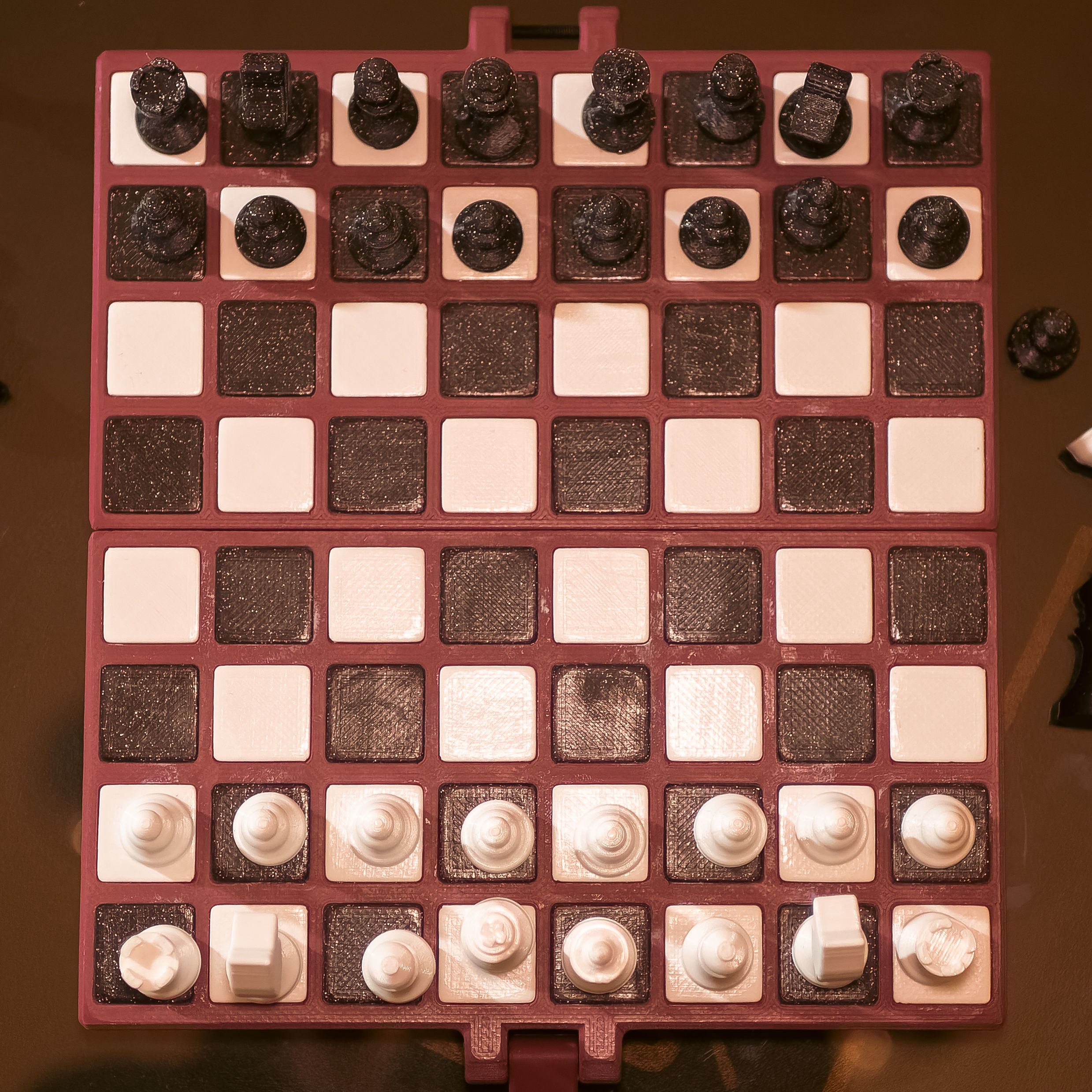 Chess and Backgammon Foldable Board and Pawns 3D model 3D printable ...