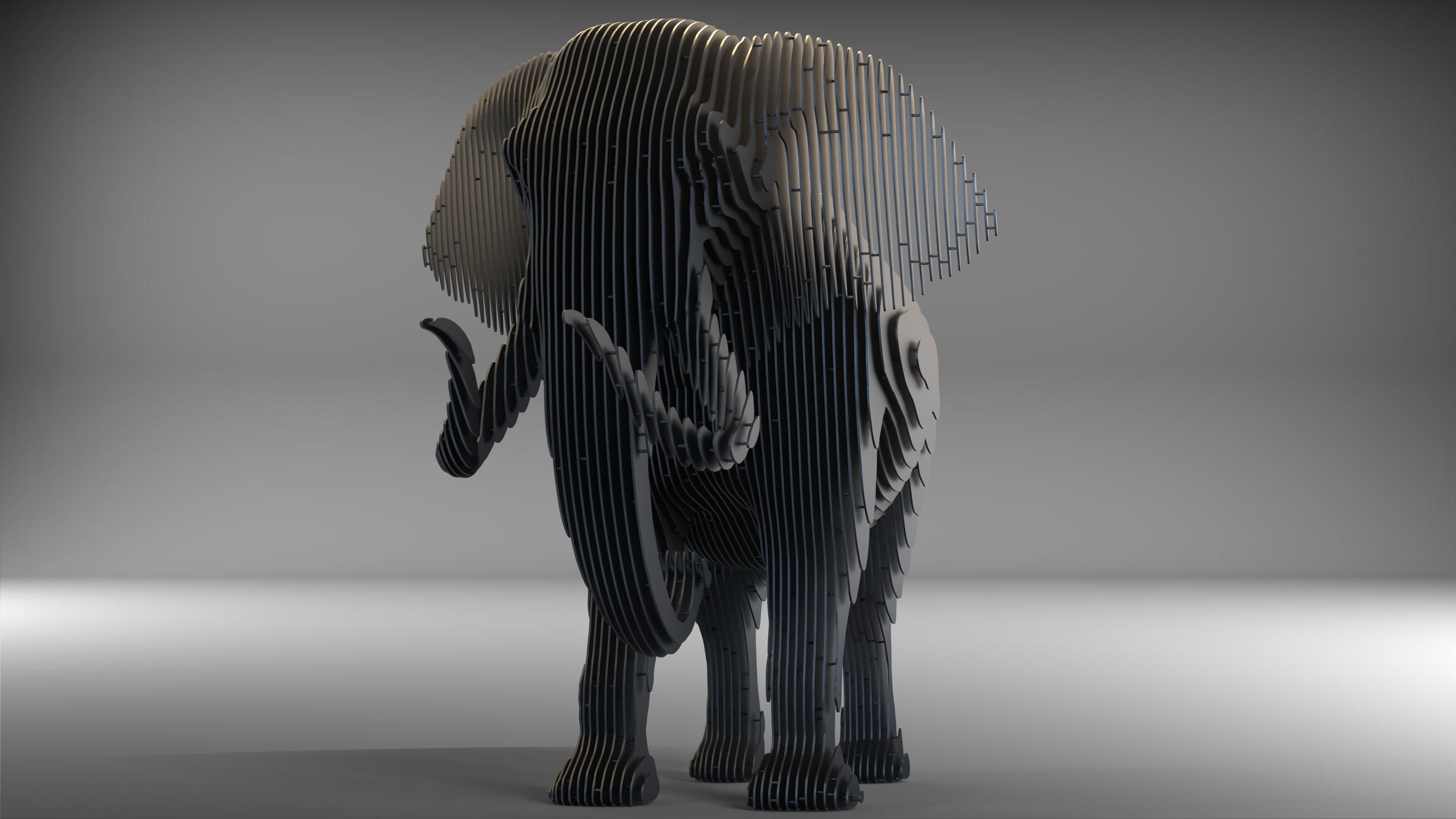 elephant statue sliced outdoor indoor decoration 3D model | CGTrader