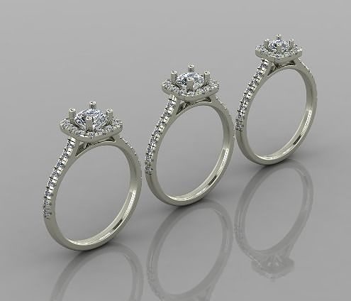 3 Engagement Rings 3D model 3D printable | CGTrader