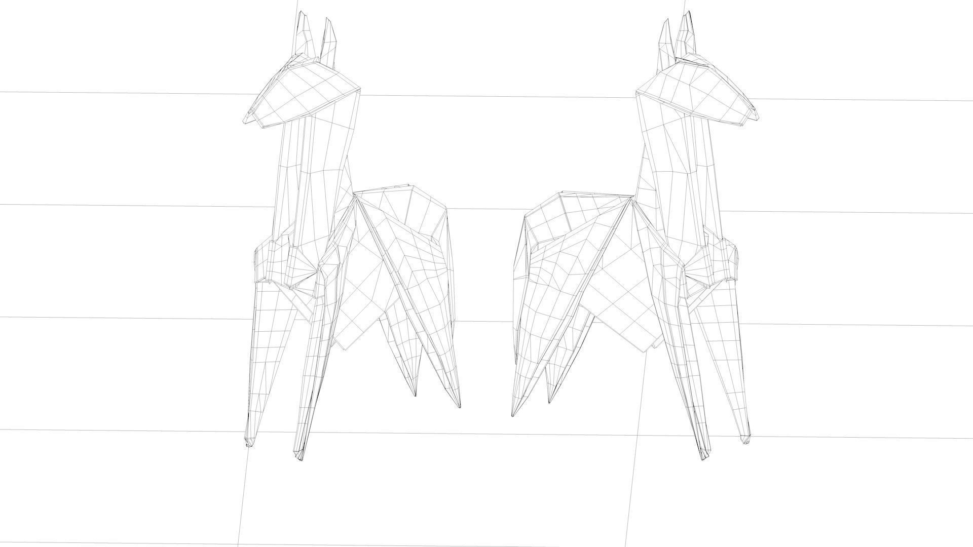 horse origami origami origami animals 3D model | CGTrader
