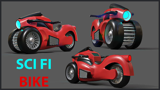 Sci-fi Bike Game Ready 3 3D model | CGTrader