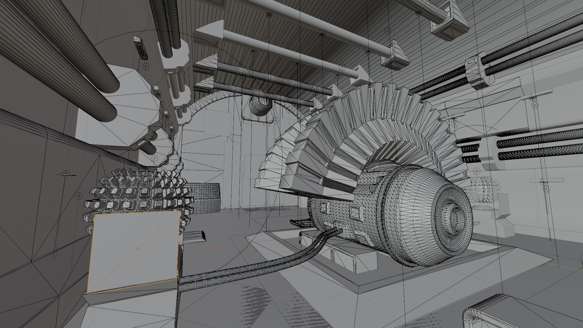 3D model Futuristic Sci-Fi Generator Room VR / AR / low-poly | CGTrader