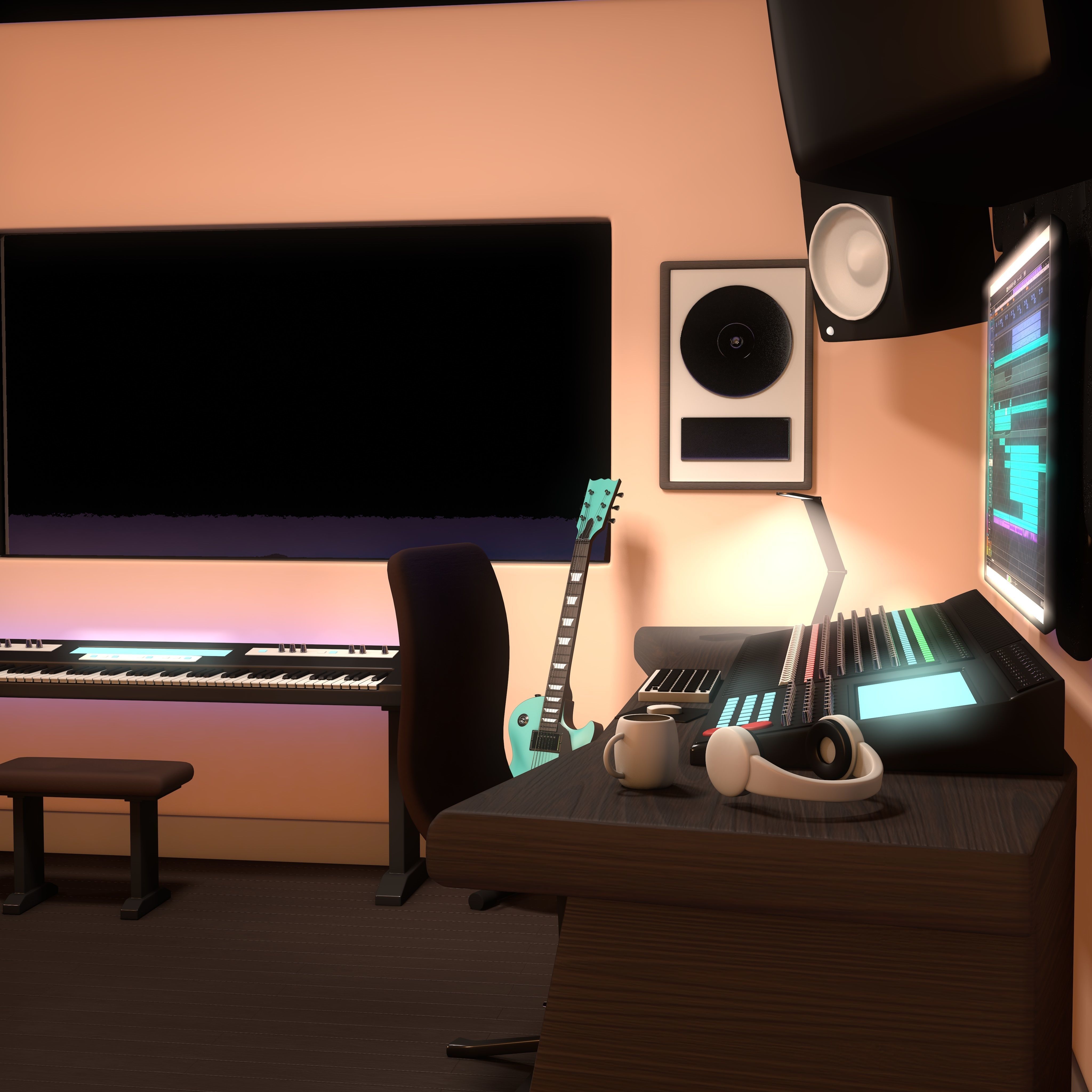 Music Recording Studio 3D model | CGTrader