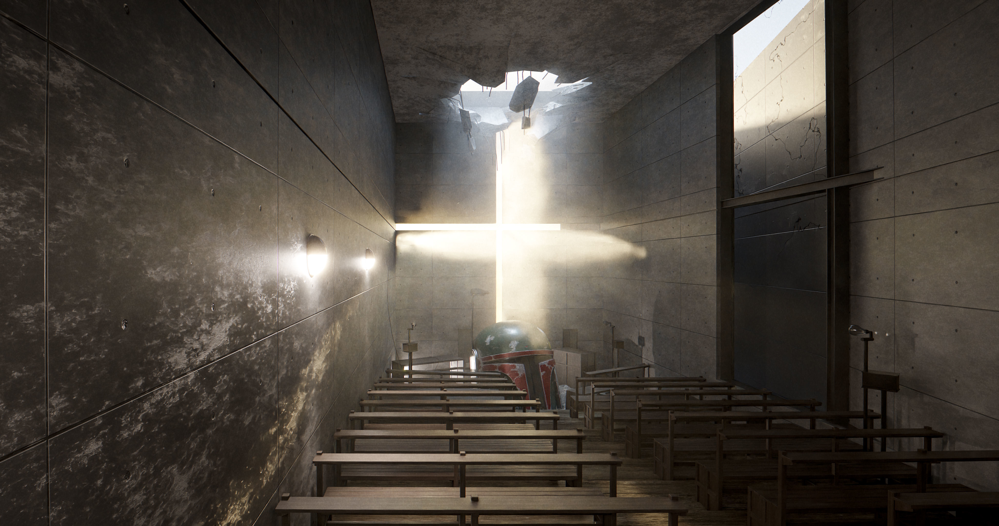 The Church Of Light By Tadao Ando - Boba Fett Helmet 3D model | CGTrader