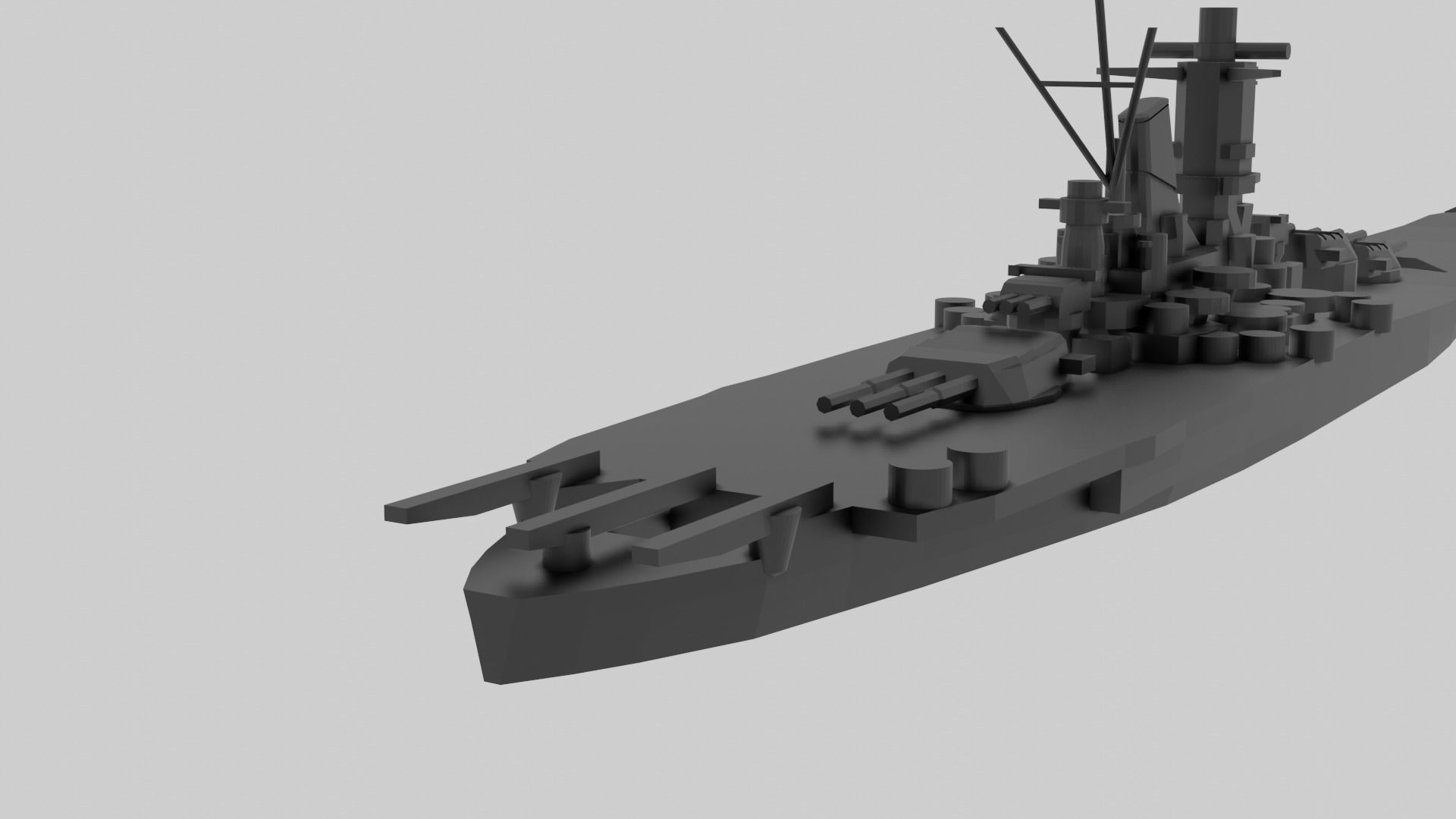 IJN Musashi - Model for small scale printing free 3D model 3D printable ...