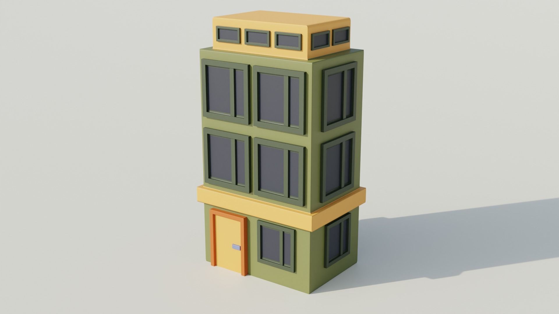 3D model Set of 12 low poly modern house in cartoon style low poly pack ...