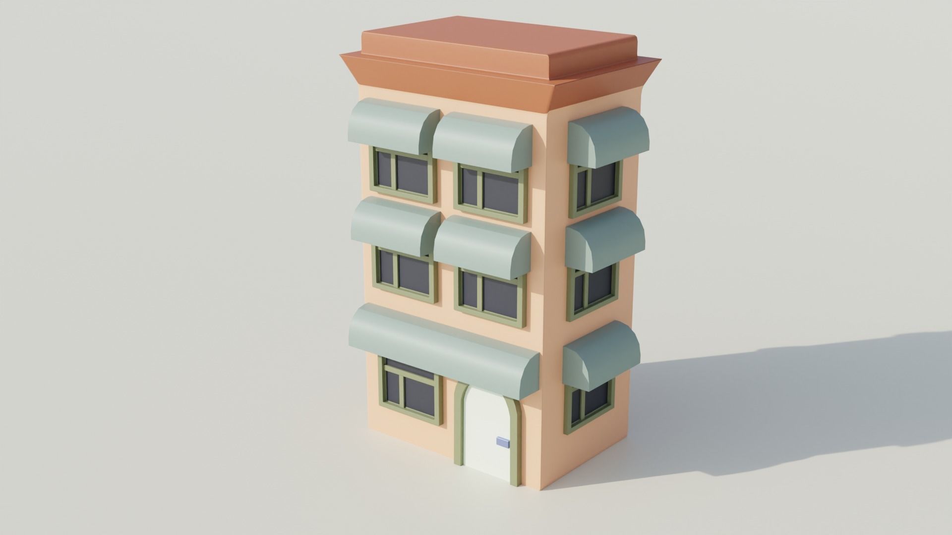 3D model Set of 12 low poly modern house in cartoon style low poly pack ...