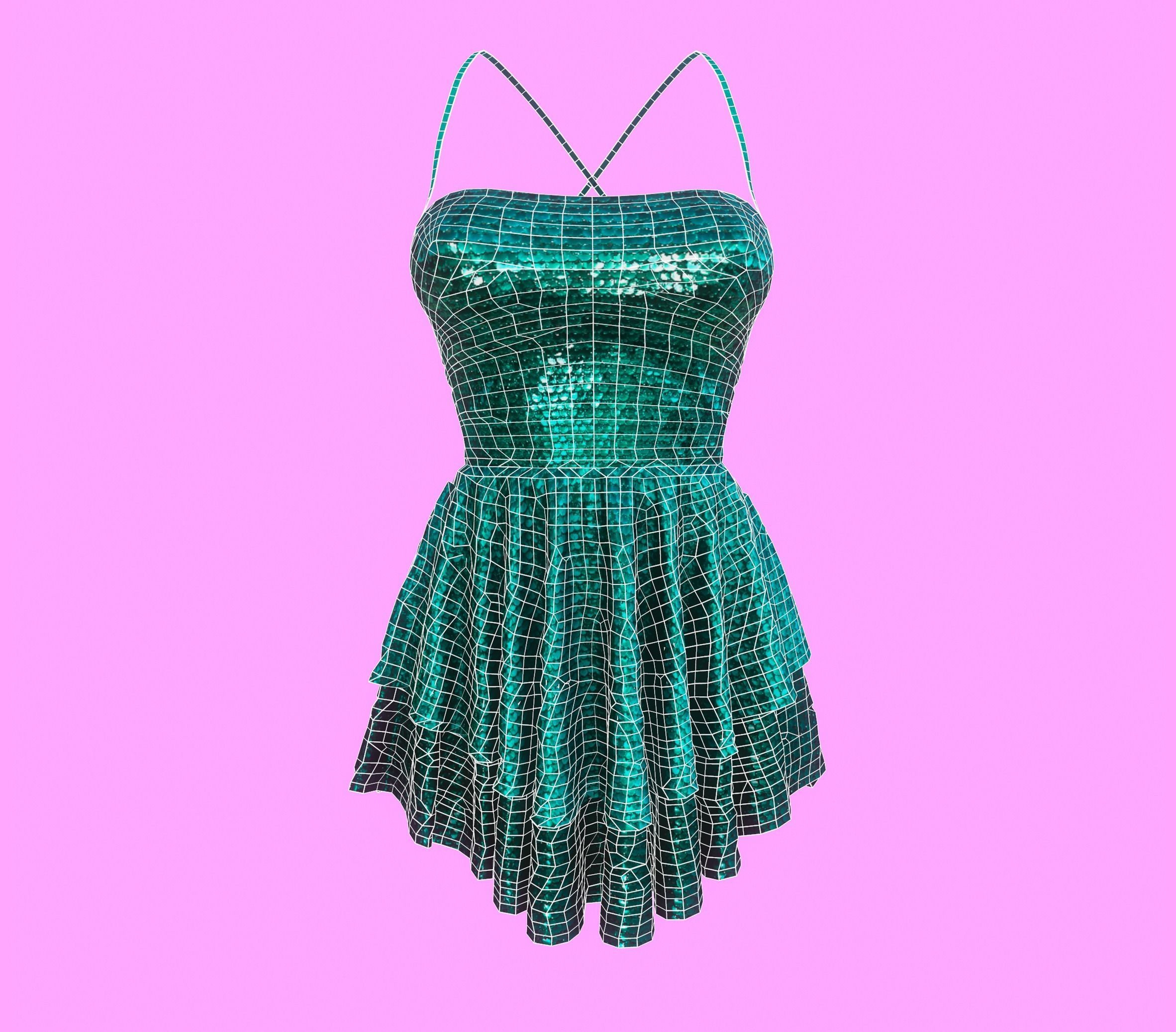 3D model Second life Sequined dress VR / AR / low-poly | CGTrader