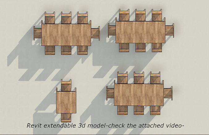 revit wooden tables 3D model rigged | CGTrader