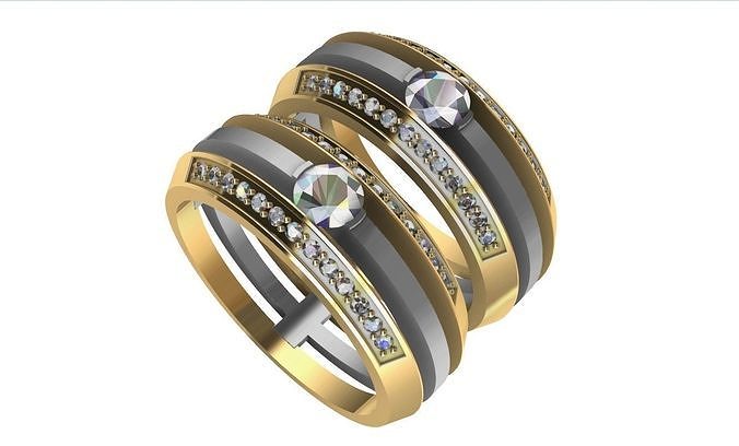 wedding rings 3D model 3D printable | CGTrader