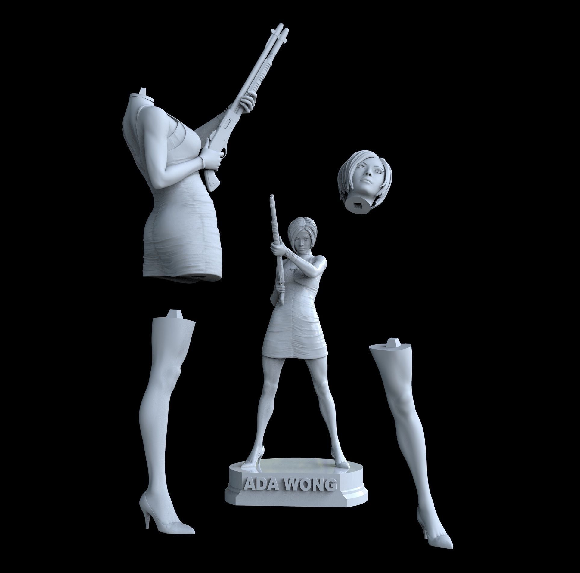 La hermosa Ada Wong de Resident Evil 3D model 3D printable | CGTrader