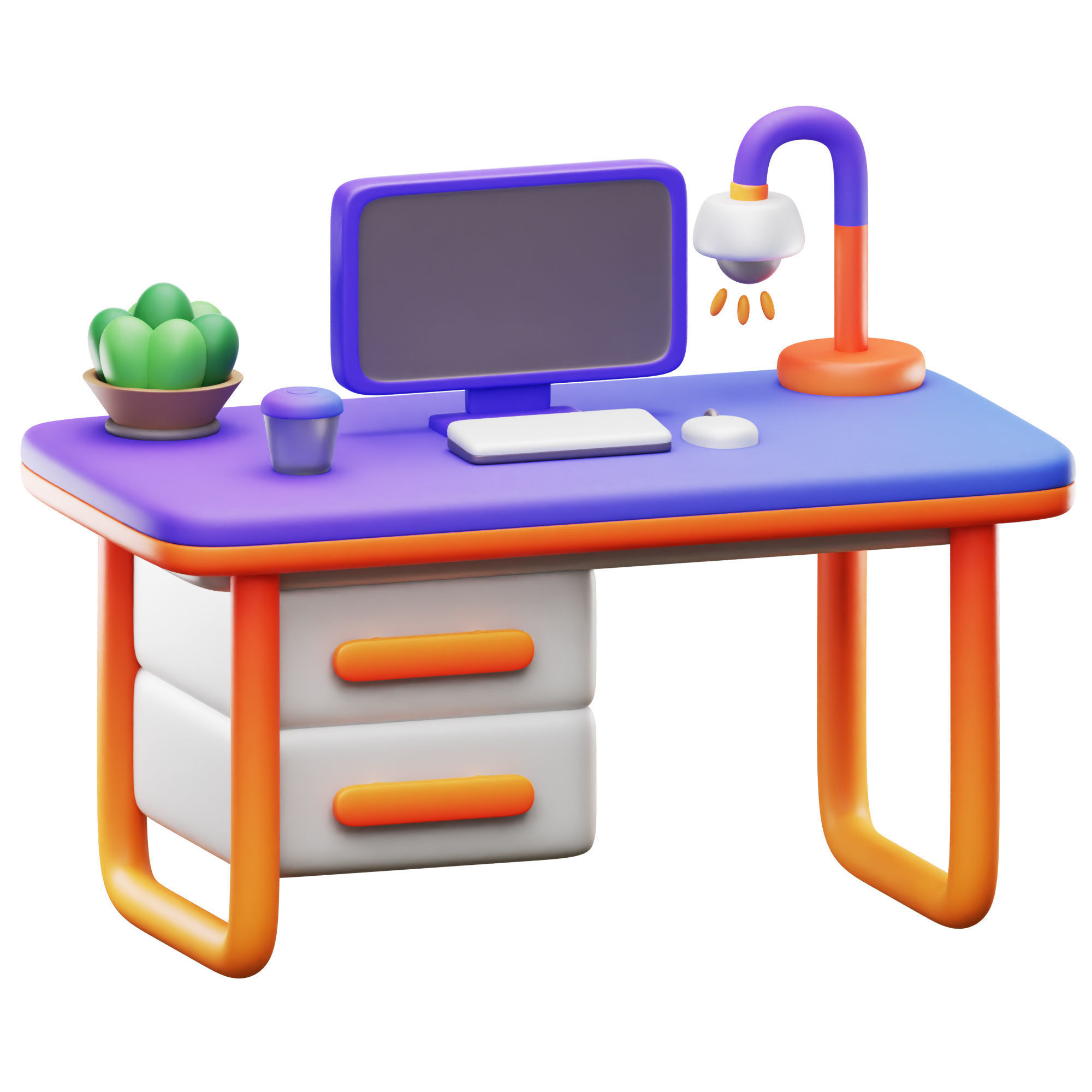 3D model Office Desk 3D Icon VR / AR / low-poly | CGTrader