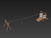 Children outdoor playground equipment wooden zip line 3D model | CGTrader