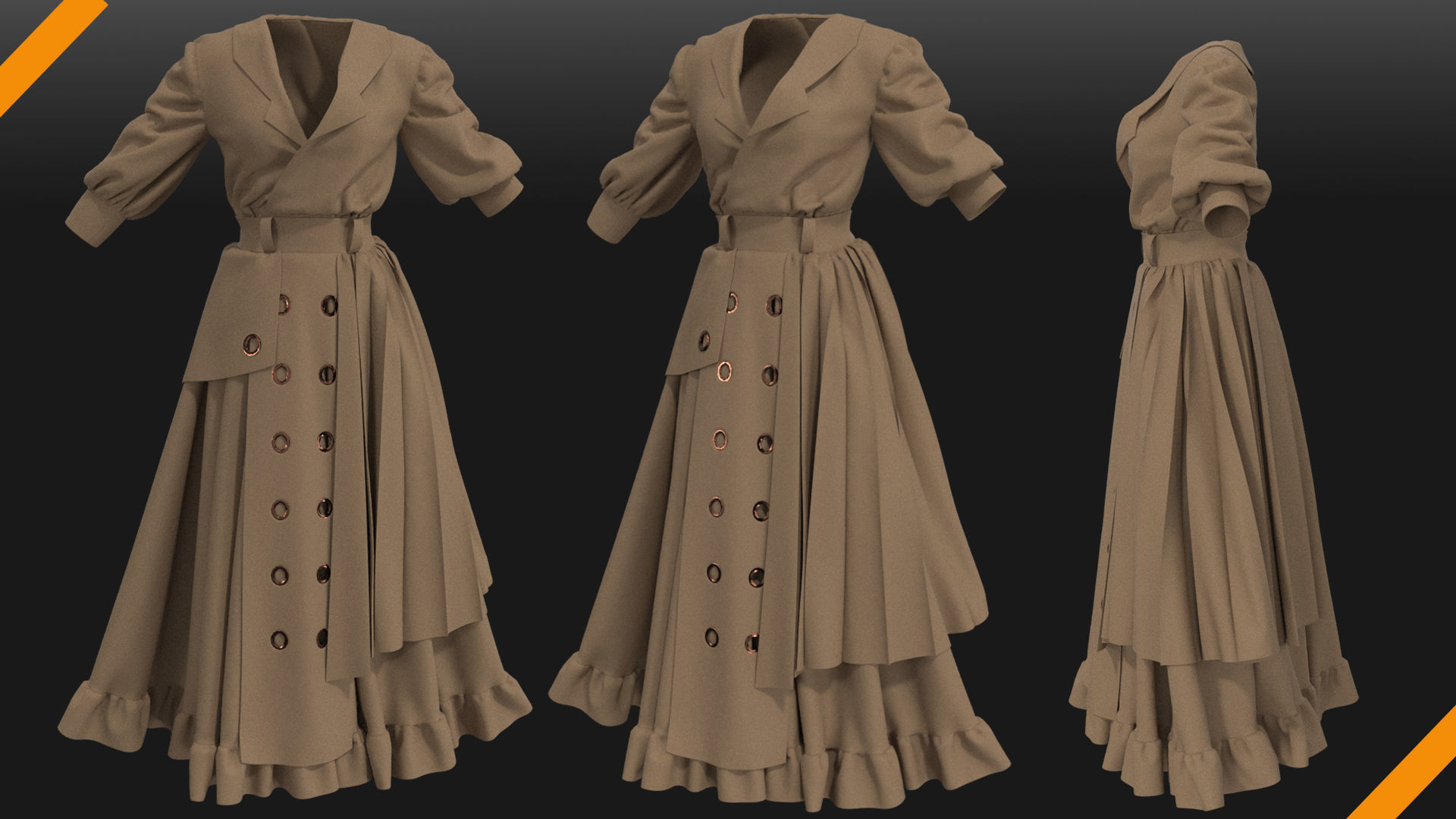 womens outfits 3D model | CGTrader