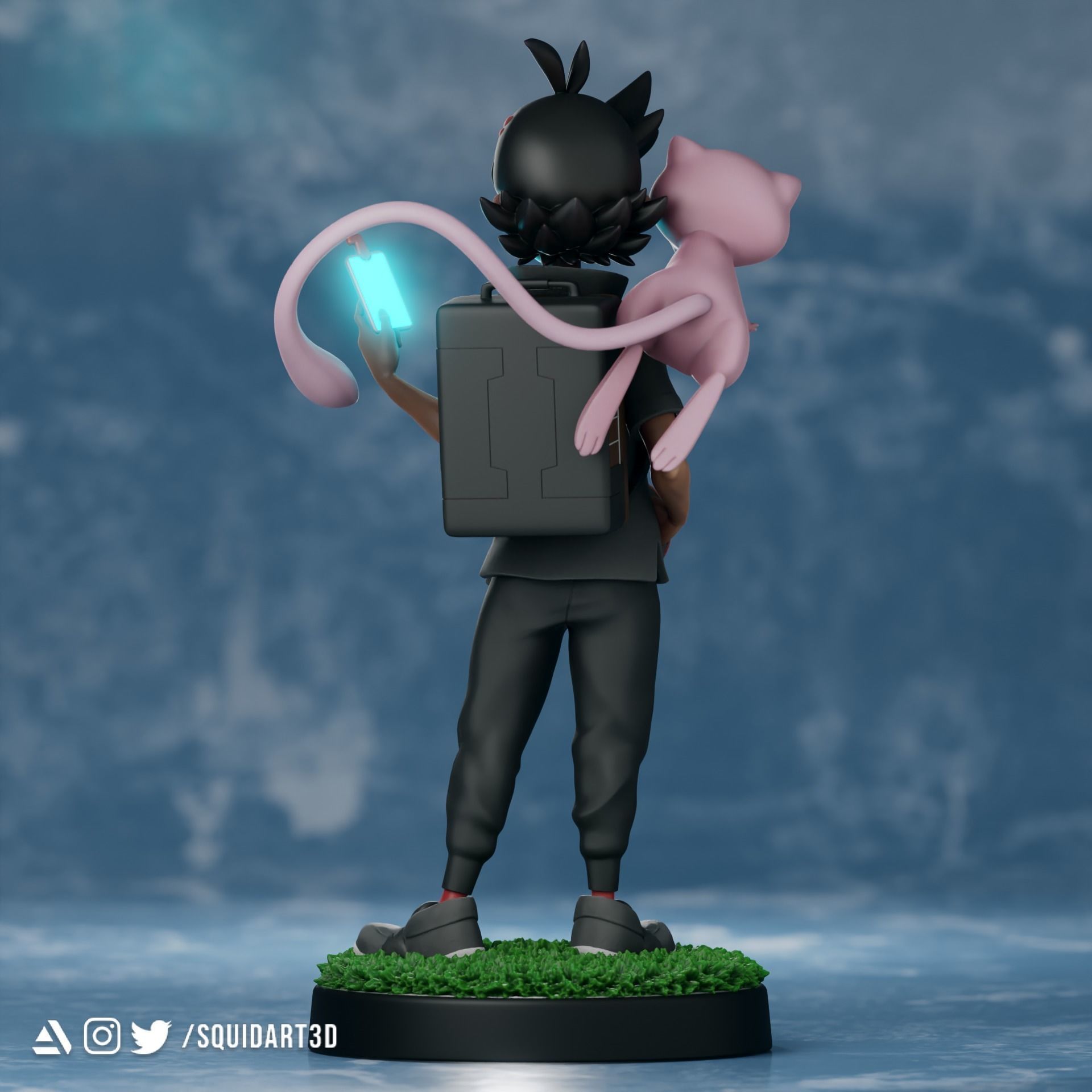 Goh and Mew - Pokemon Journeys Figure 3D model 3D printable | CGTrader
