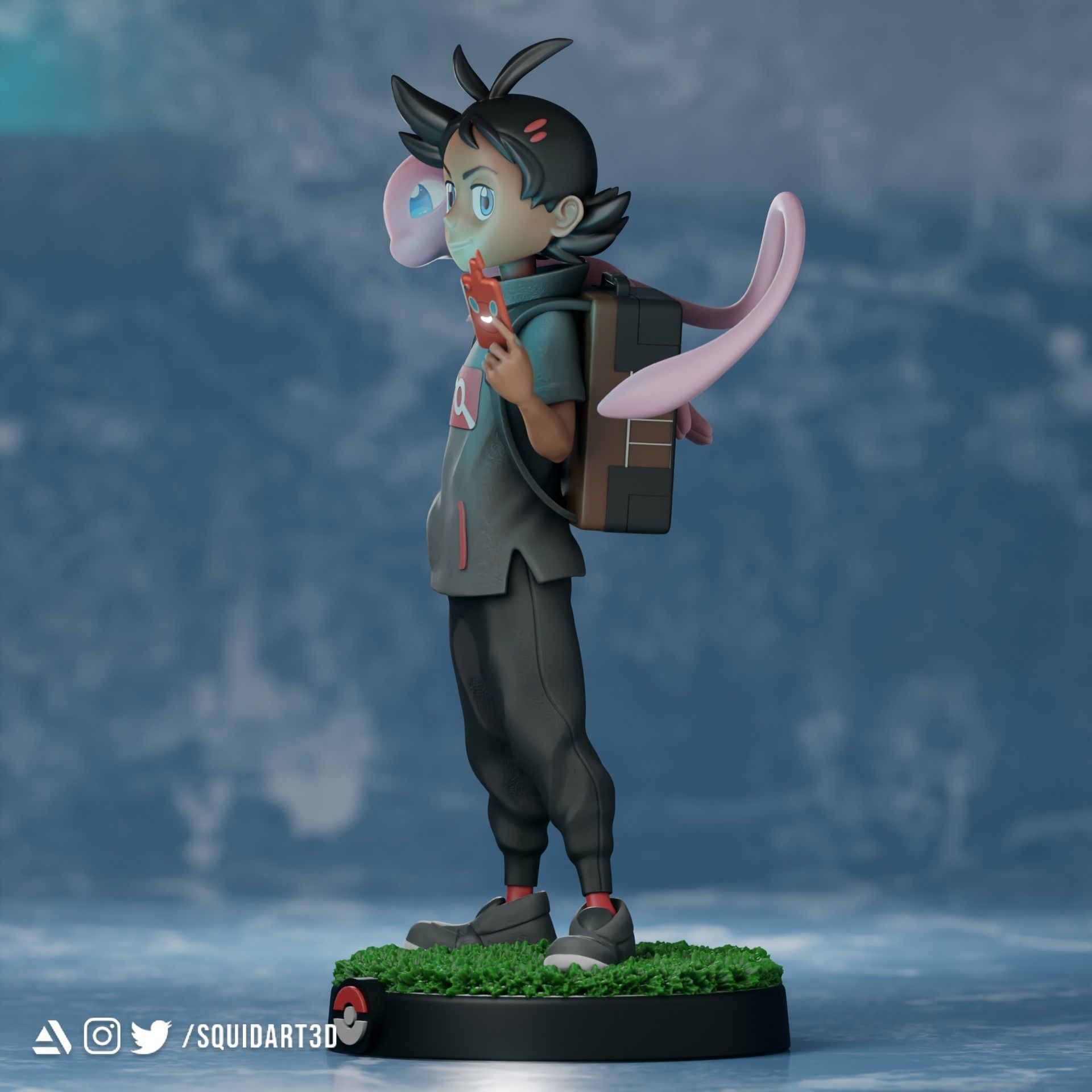 Goh and Mew - Pokemon Journeys Figure 3D model 3D printable | CGTrader