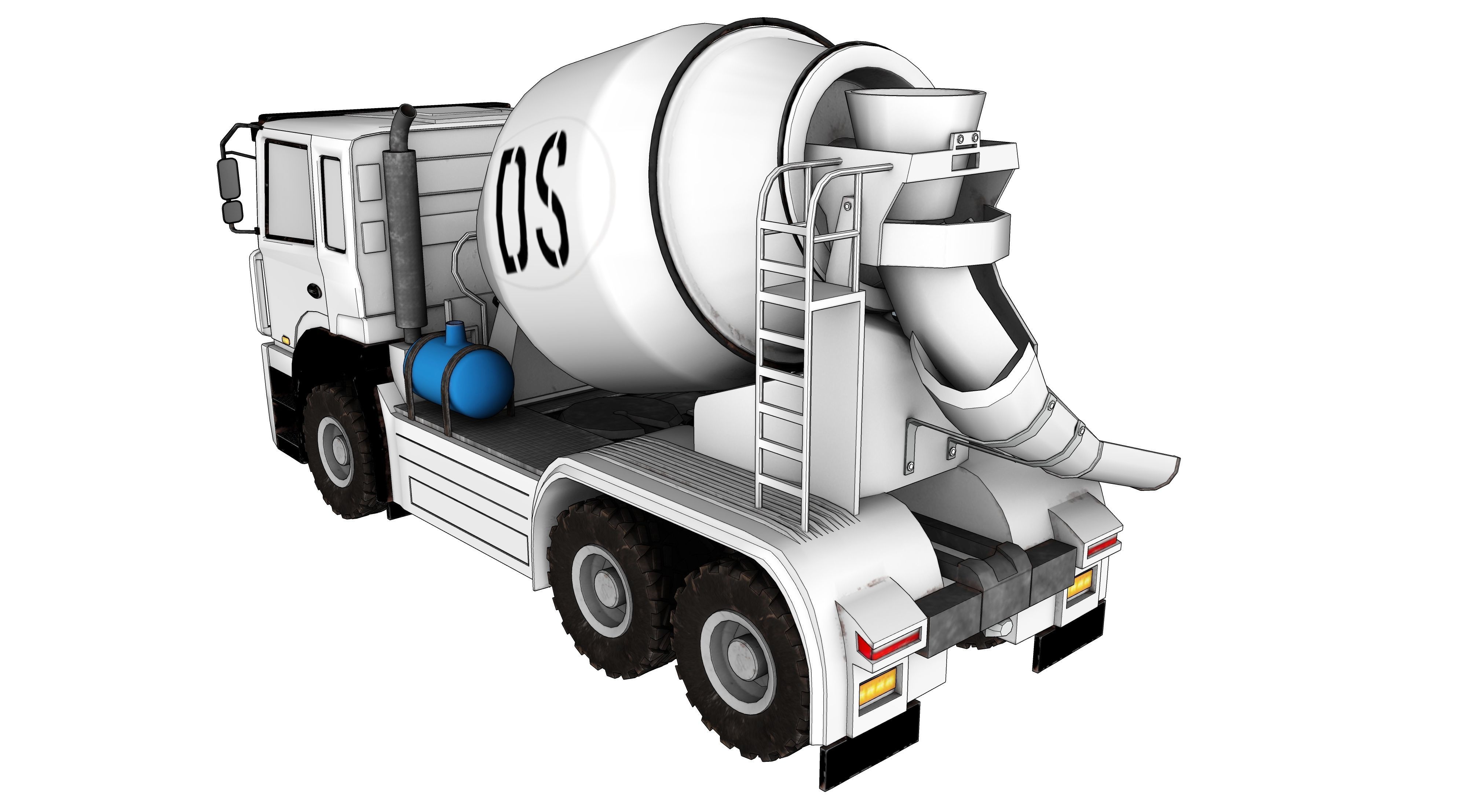 Remicon cement mixer 3D model | CGTrader