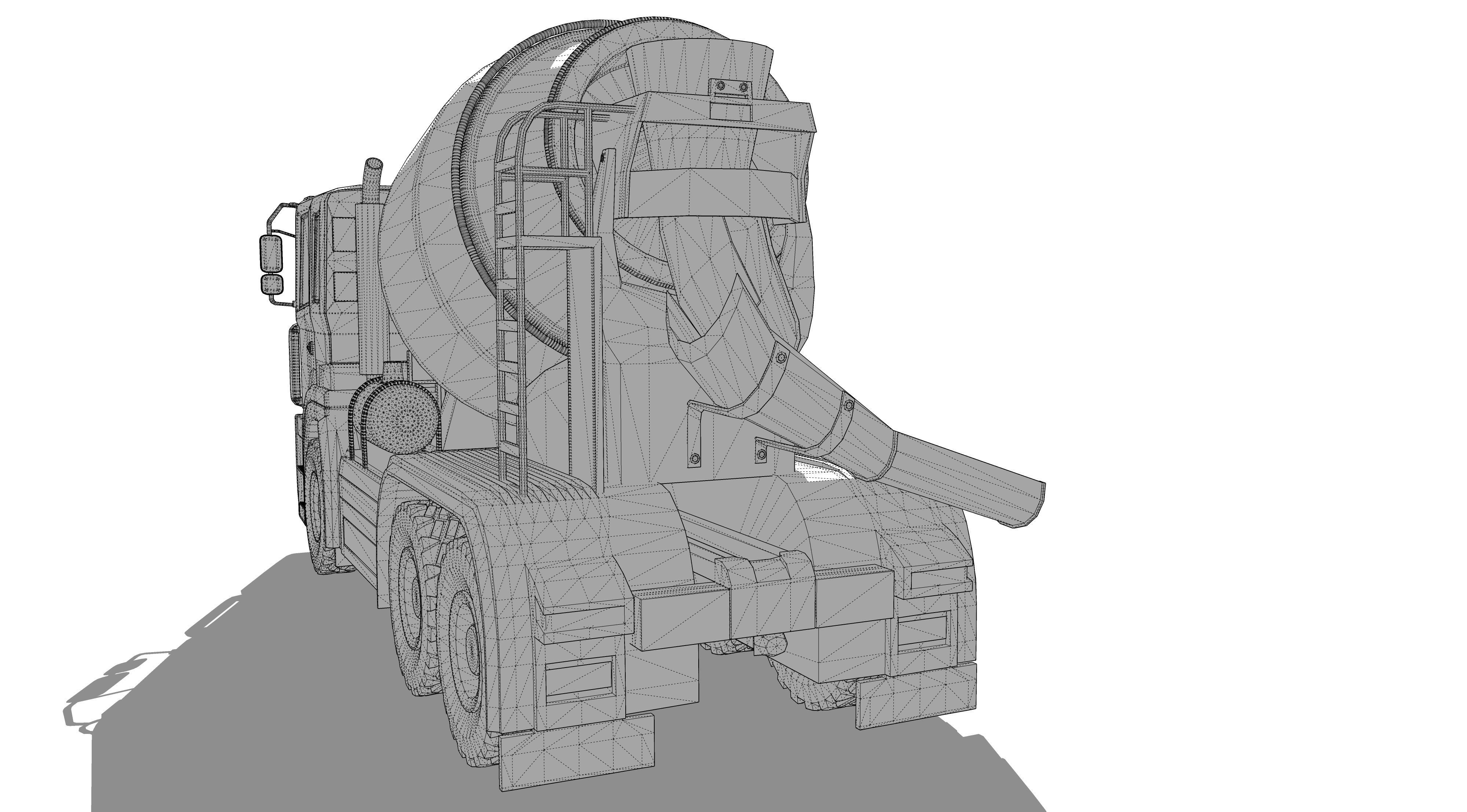 Remicon cement mixer 3D model | CGTrader