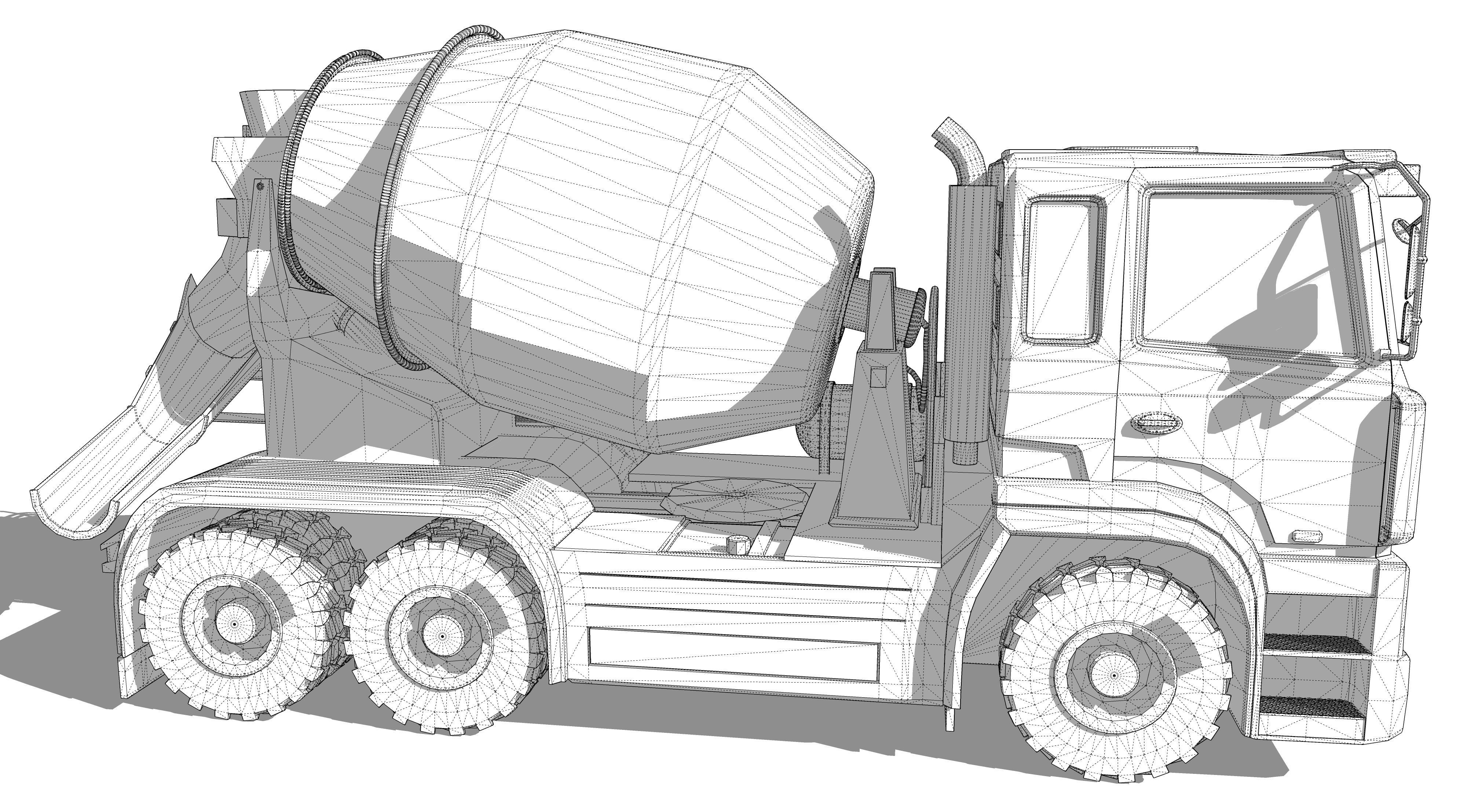 Remicon cement mixer 3D model | CGTrader