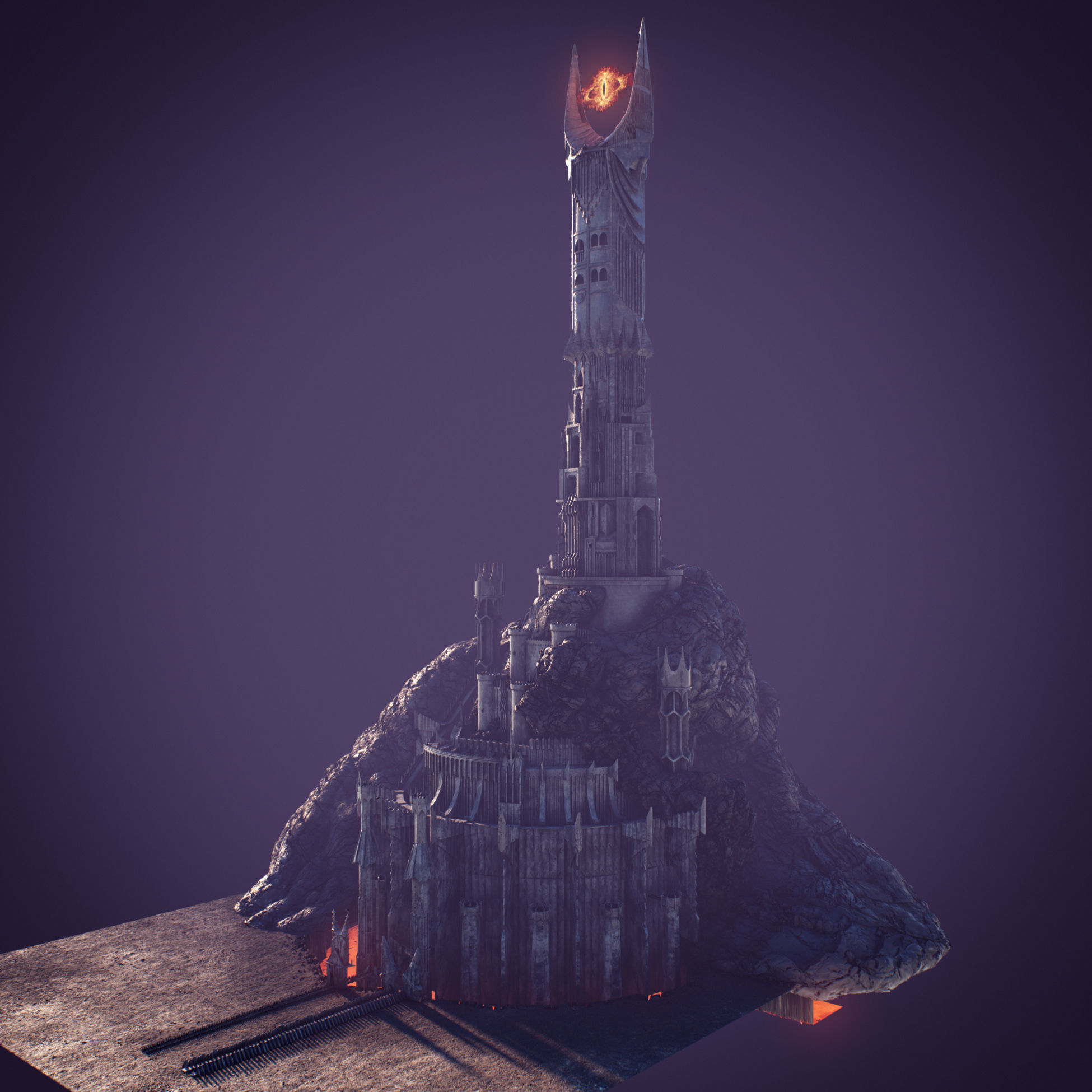 Barad-dur PBR lord of rings tower 3D model | CGTrader