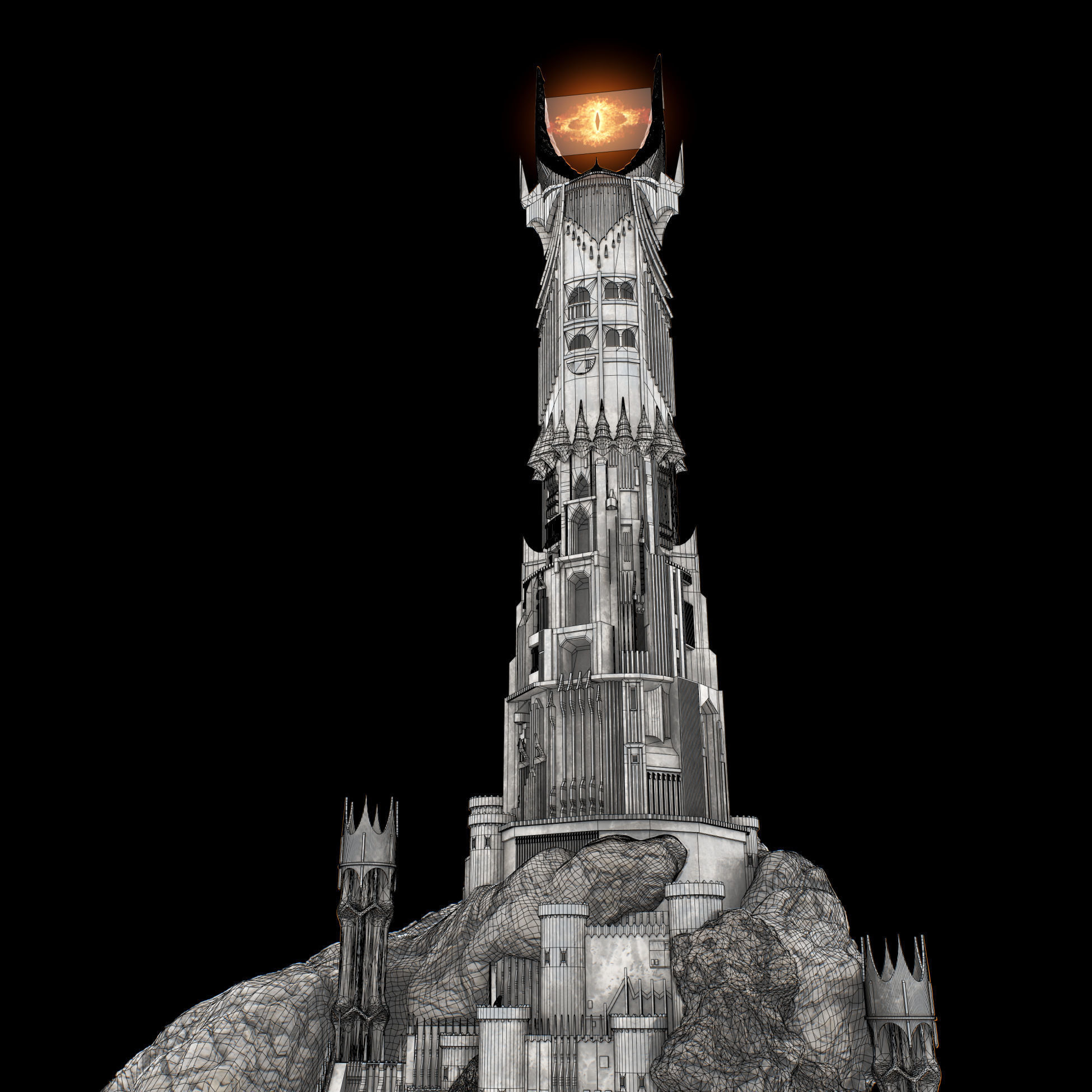 Barad-dur PBR lord of rings tower 3D model | CGTrader