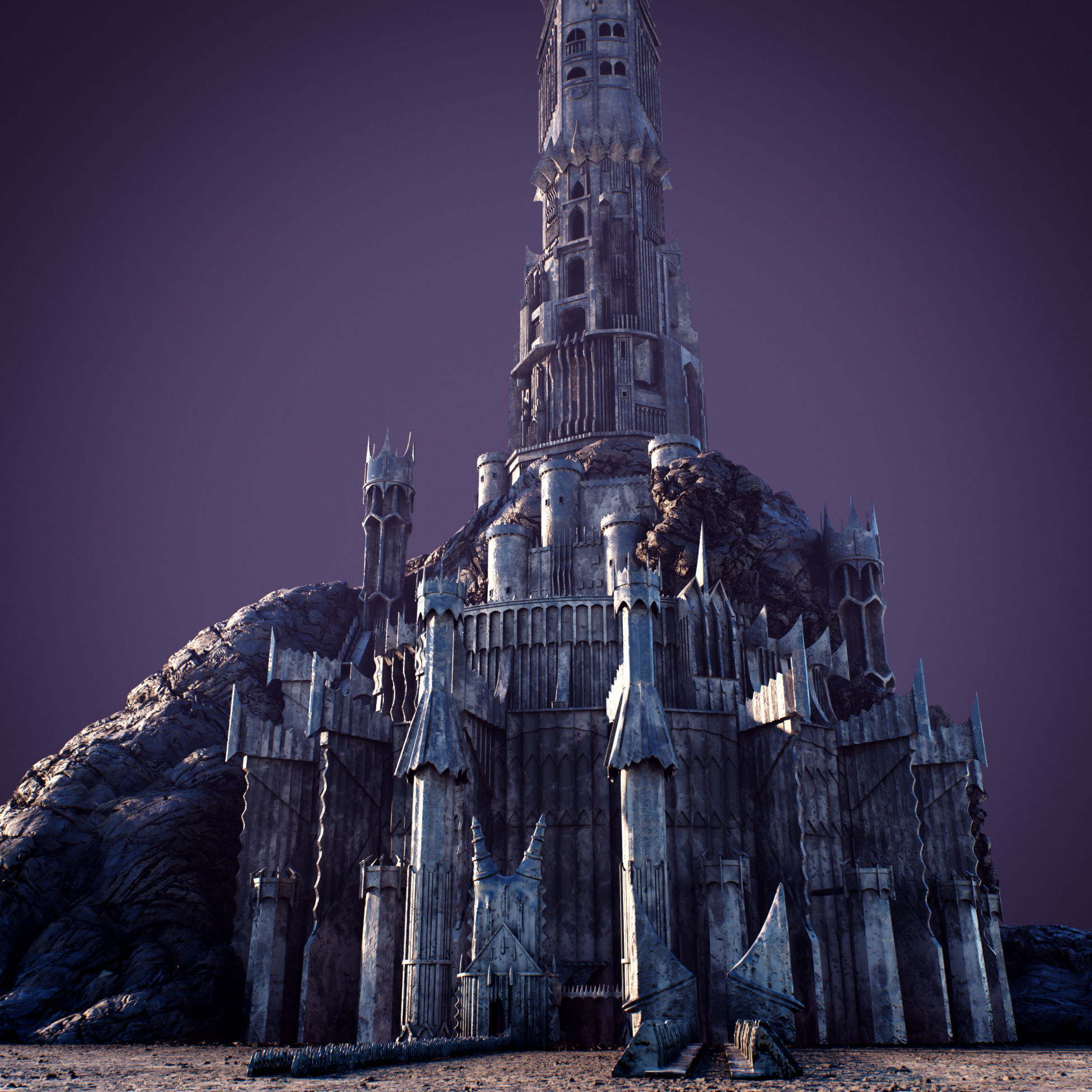 Barad-dur PBR lord of rings tower 3D model | CGTrader