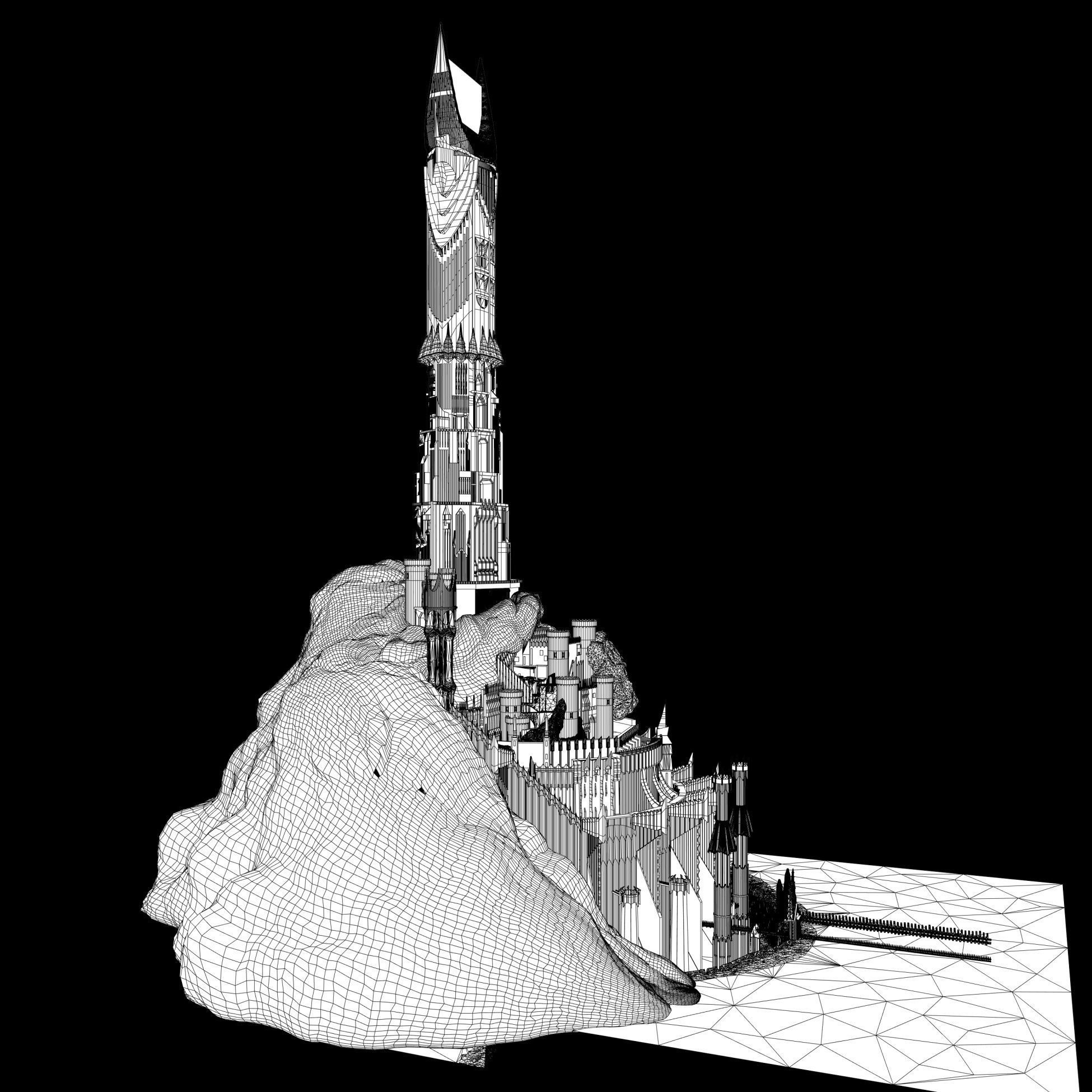 Barad-dur PBR lord of rings tower 3D model | CGTrader