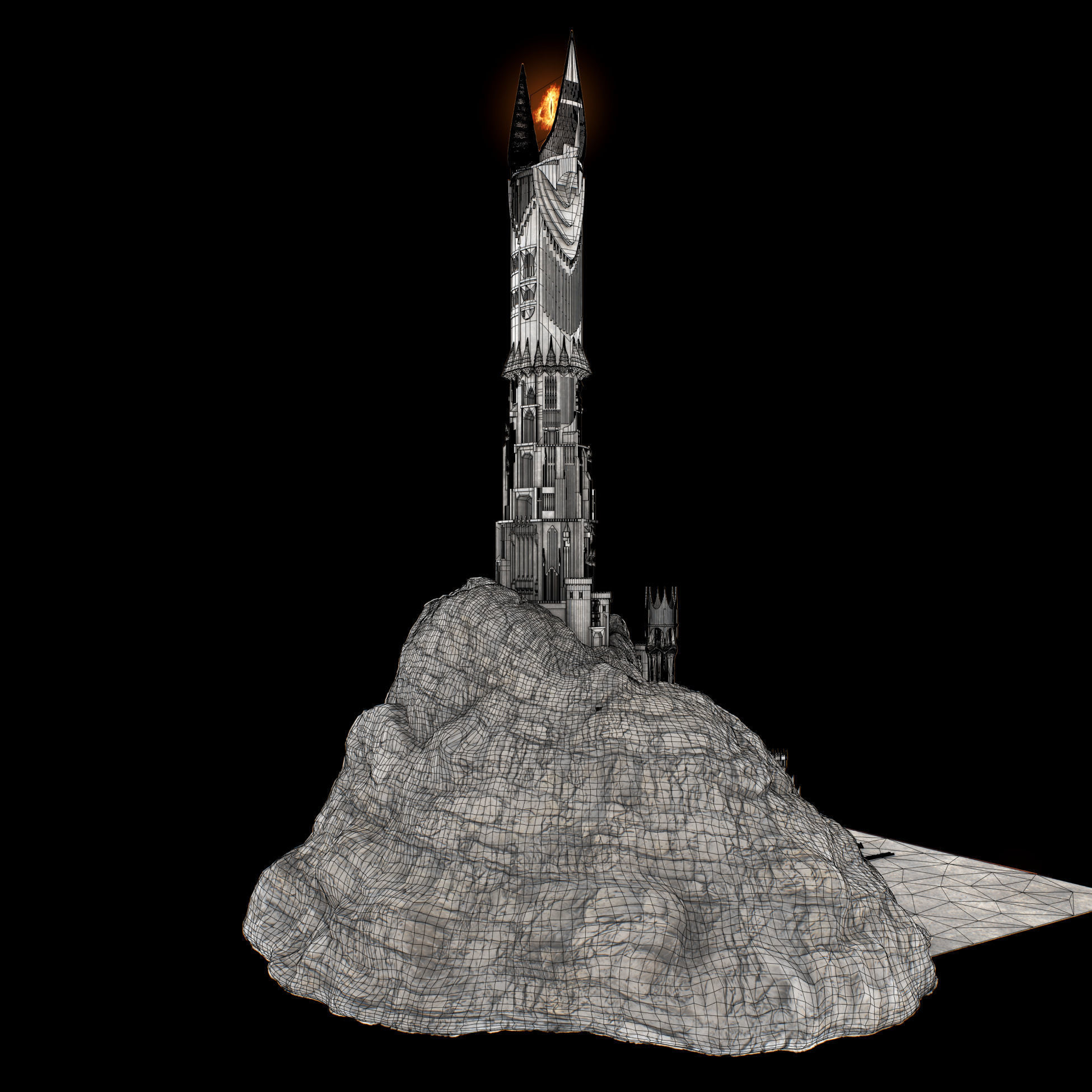 Barad-dur PBR lord of rings tower 3D model | CGTrader