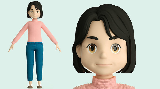 cartoon mom mother family 3D model | CGTrader