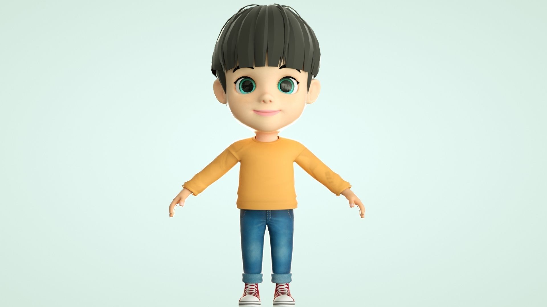 cartoon boy children children primary school students 3D model | CGTrader
