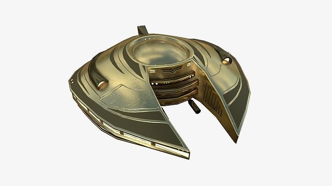 3D model Alien Spaceship UFO D07 Gold - Sci Fi Spacecraft Design VR ...