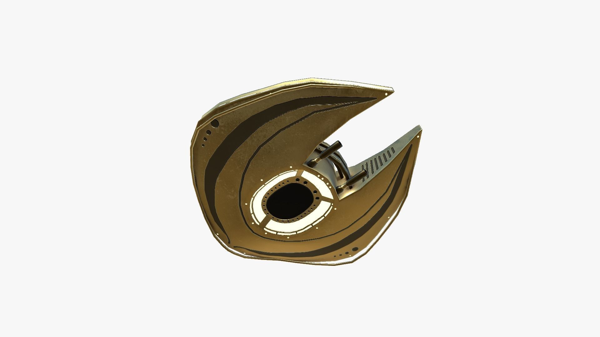 3D model Alien Spaceship UFO D07 Gold - Sci Fi Spacecraft Design VR ...