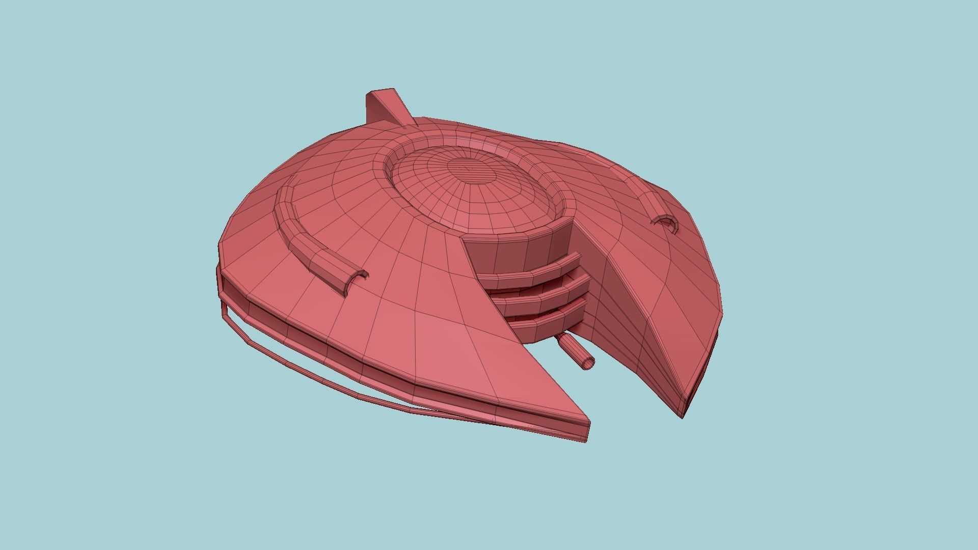 3D model Alien Spaceship UFO D08 Yellow Dirt - Sci Fi Spacecraft Design VR / AR / low-poly ...