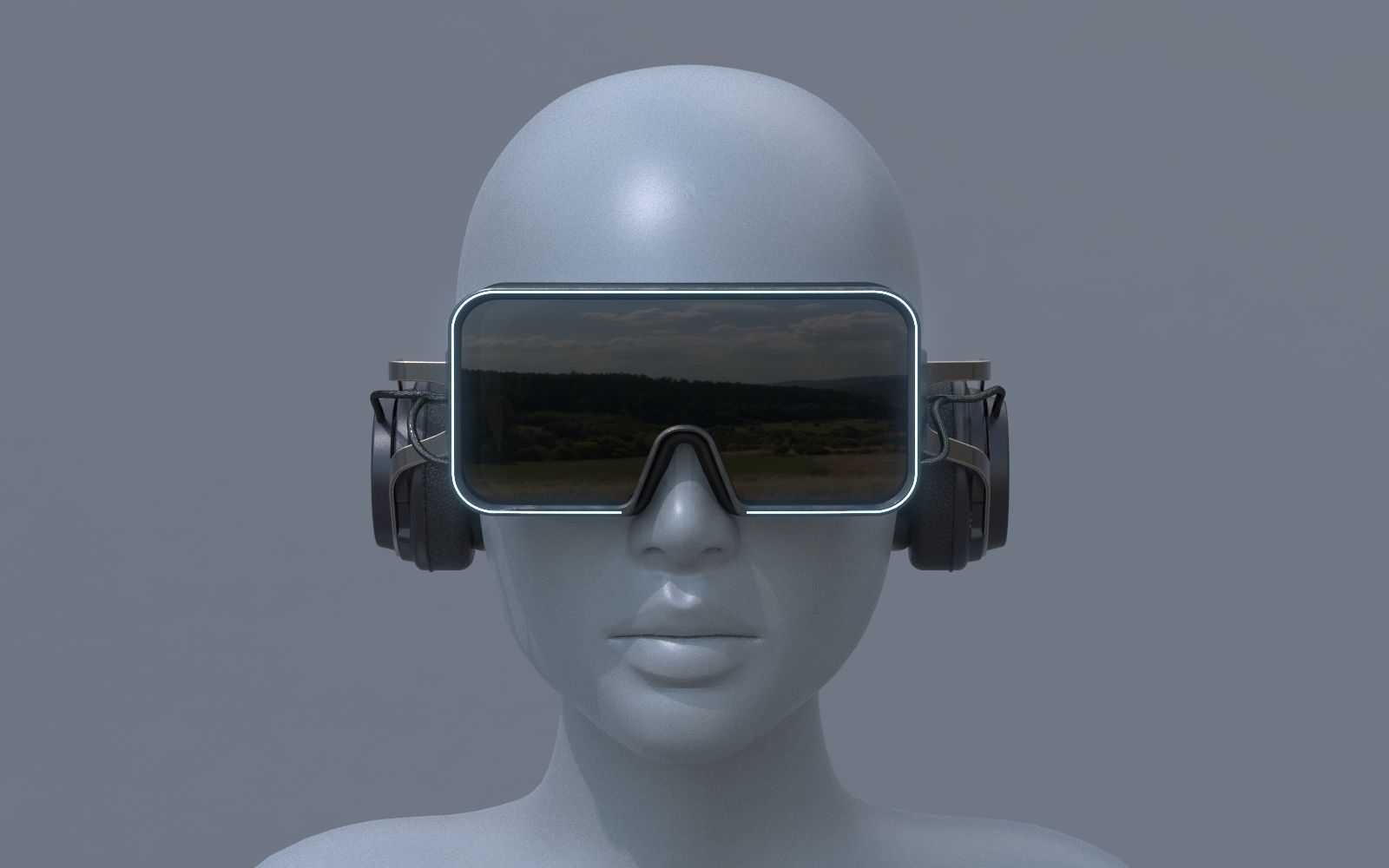 Sci Fi VR AR Headset Glasses 3D model | CGTrader
