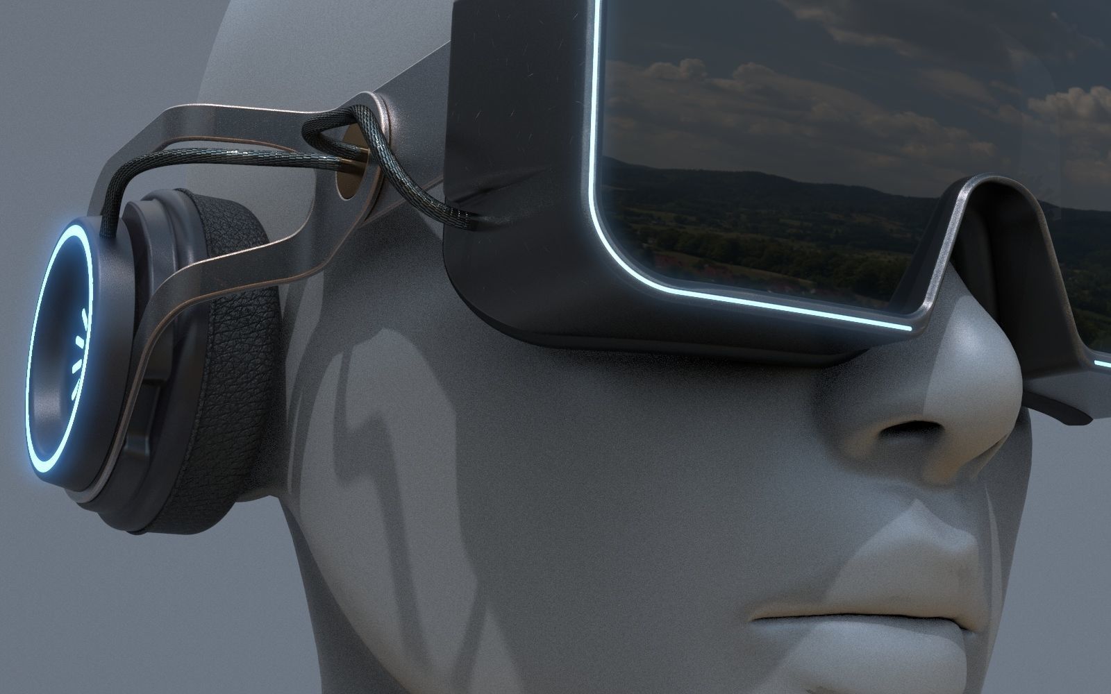 Sci Fi VR AR Headset Glasses 3D model | CGTrader