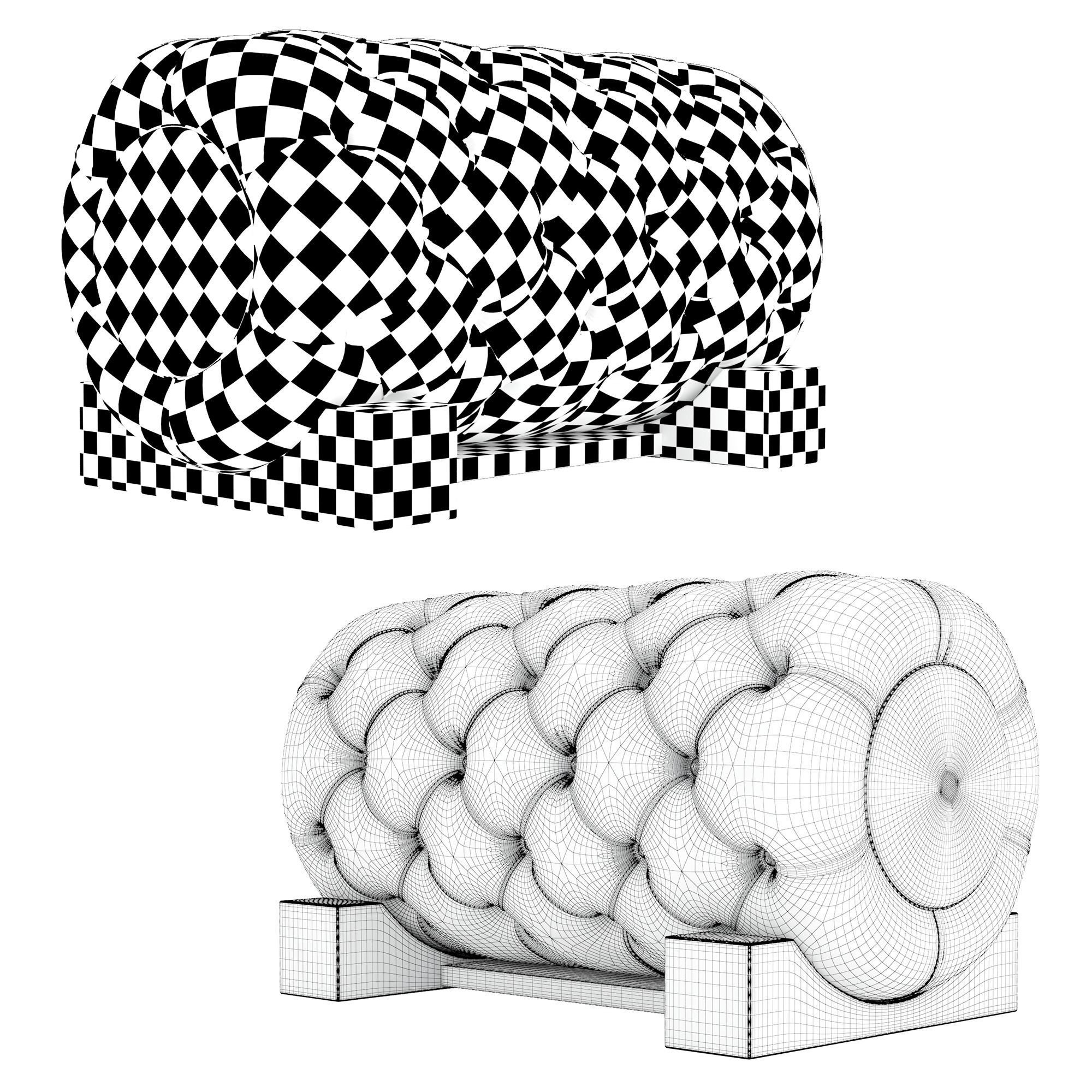 Chester pouf 3D model | CGTrader