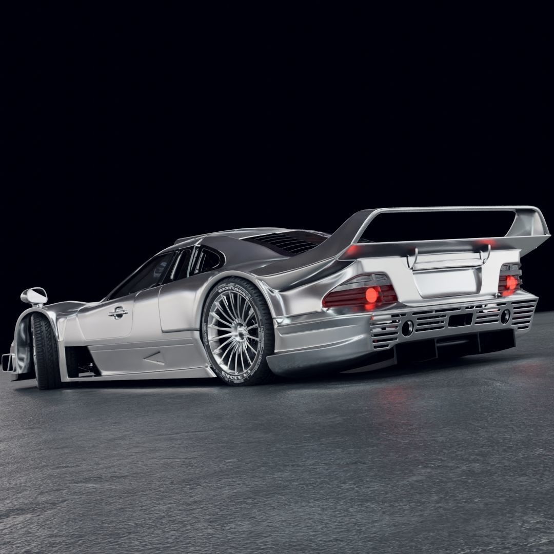 Mercedes CLK GTR 3D model animated rigged | CGTrader