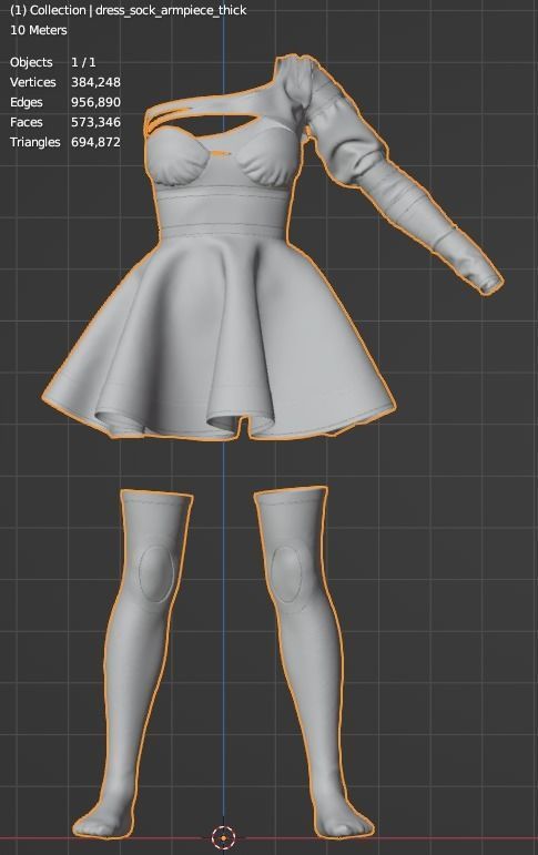 3D Dress - Metal Ornamented Dress Fitted to Gen8 3D model | CGTrader