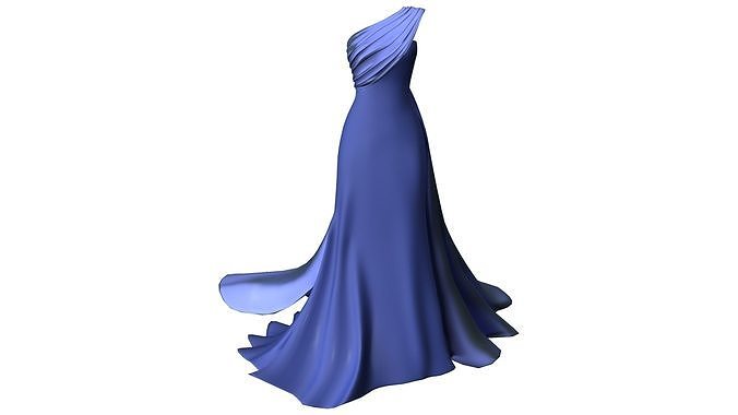 3D model Royal Blue Dress VR / AR / low-poly | CGTrader