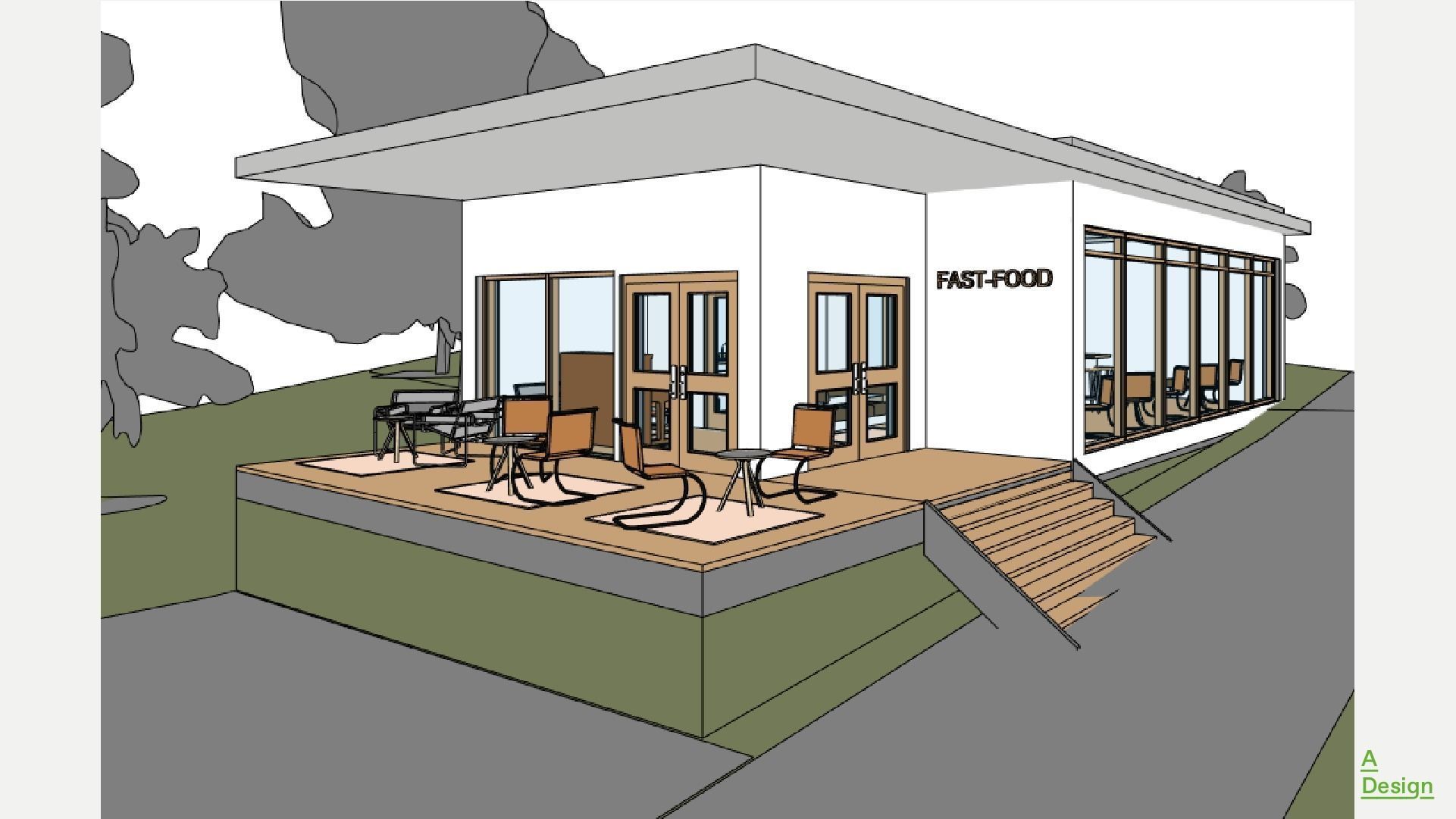 Fast-food - Revit 3D model | CGTrader