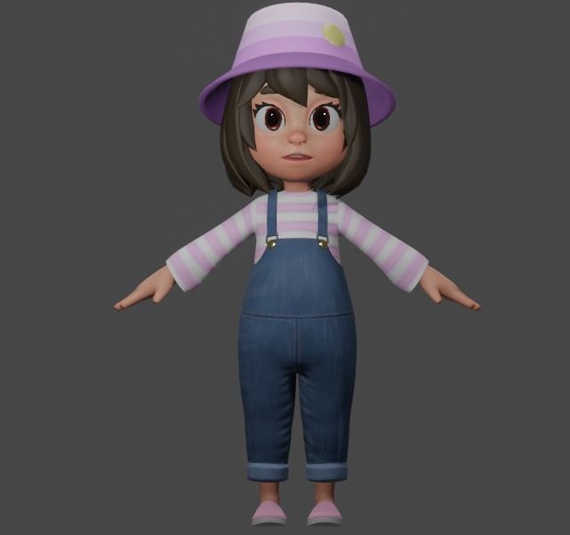 Stylized Girl Character - Aliah - Rigged 3D model rigged | CGTrader